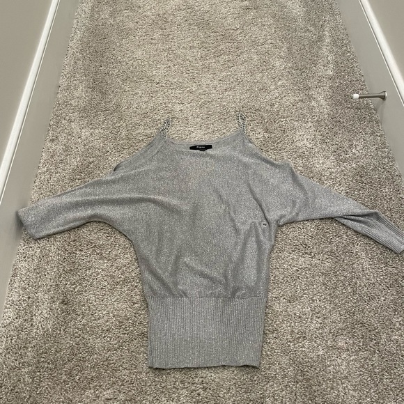 Express | Tops | Brand New Express Metallic Silver Chain Top In Size Xs ...